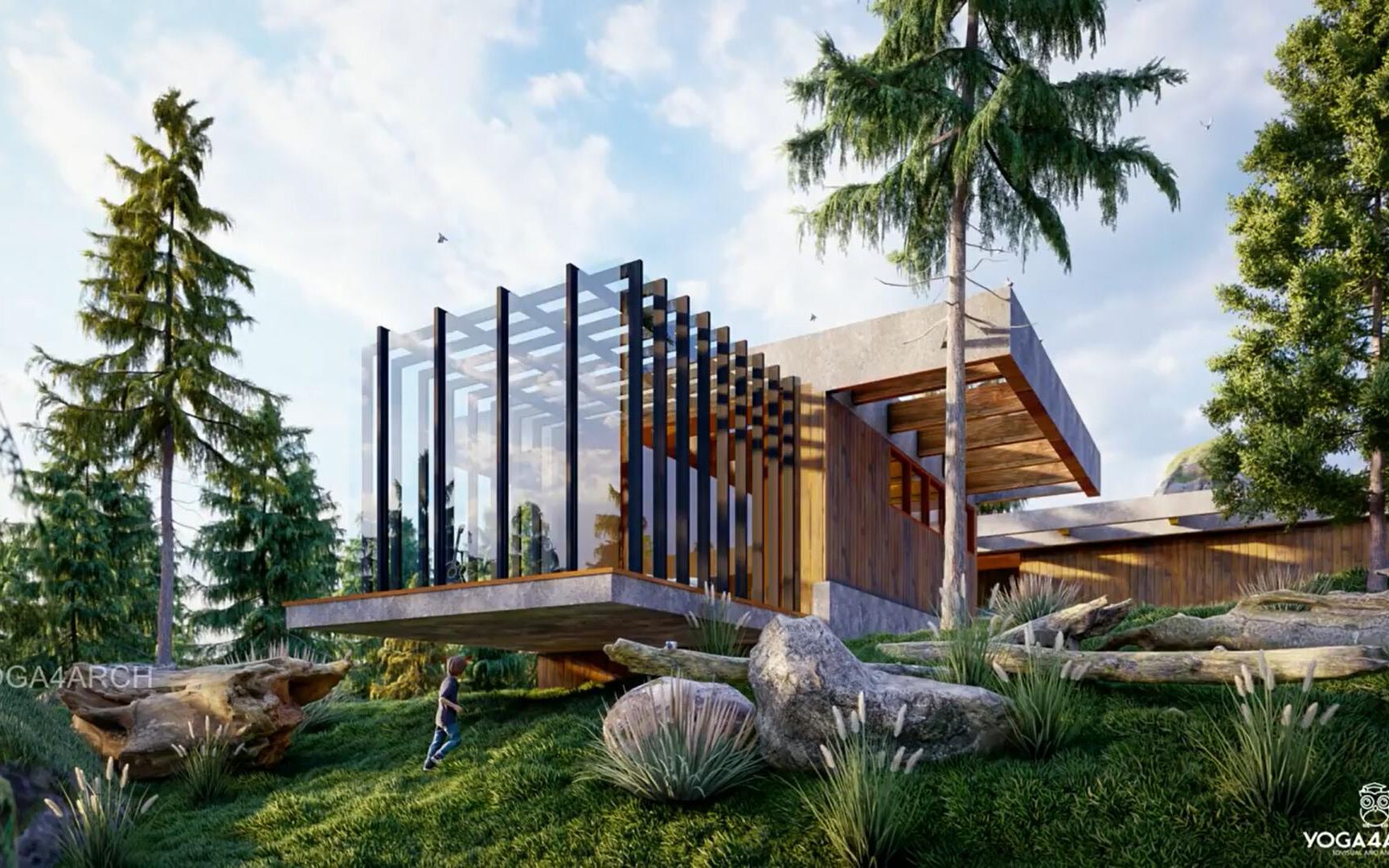 LUMION 9 商业效果图制作全流程教学21含Lumion原始模型-山野别墅