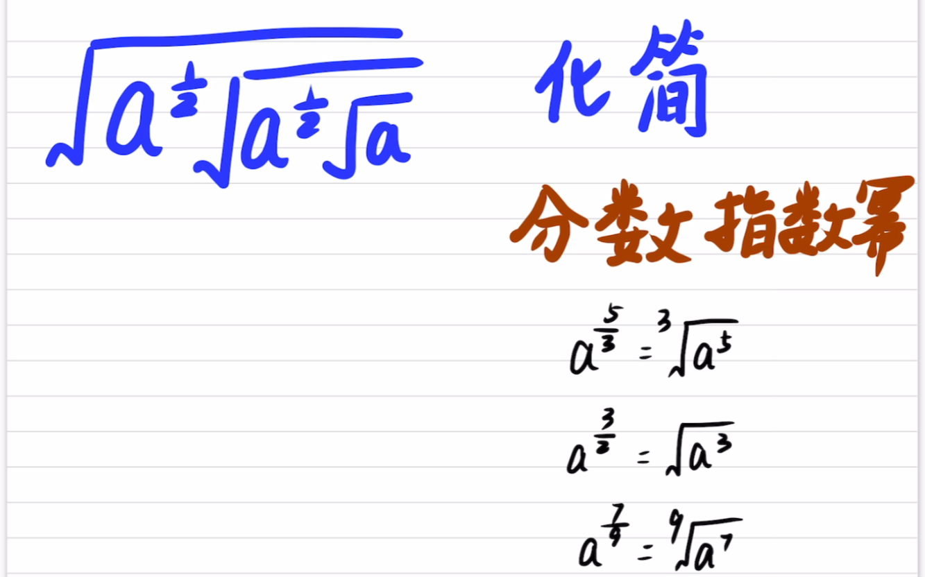 分数指数幂化简❗️艺考生数学逆袭‼️冲冲冲~#高中数学 #数学老师...