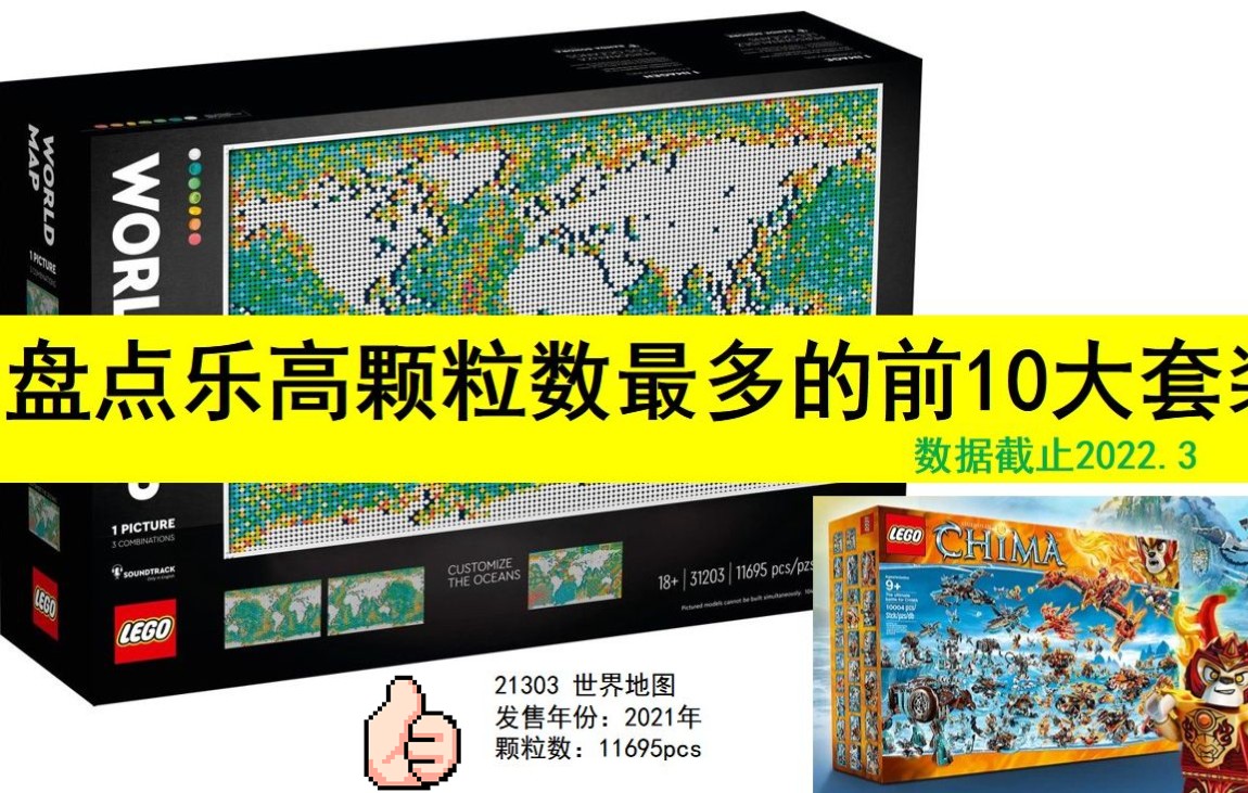 【乐高冷知识】盘点乐高史上颗粒数最多的前十大套装top10|||2022.3最...