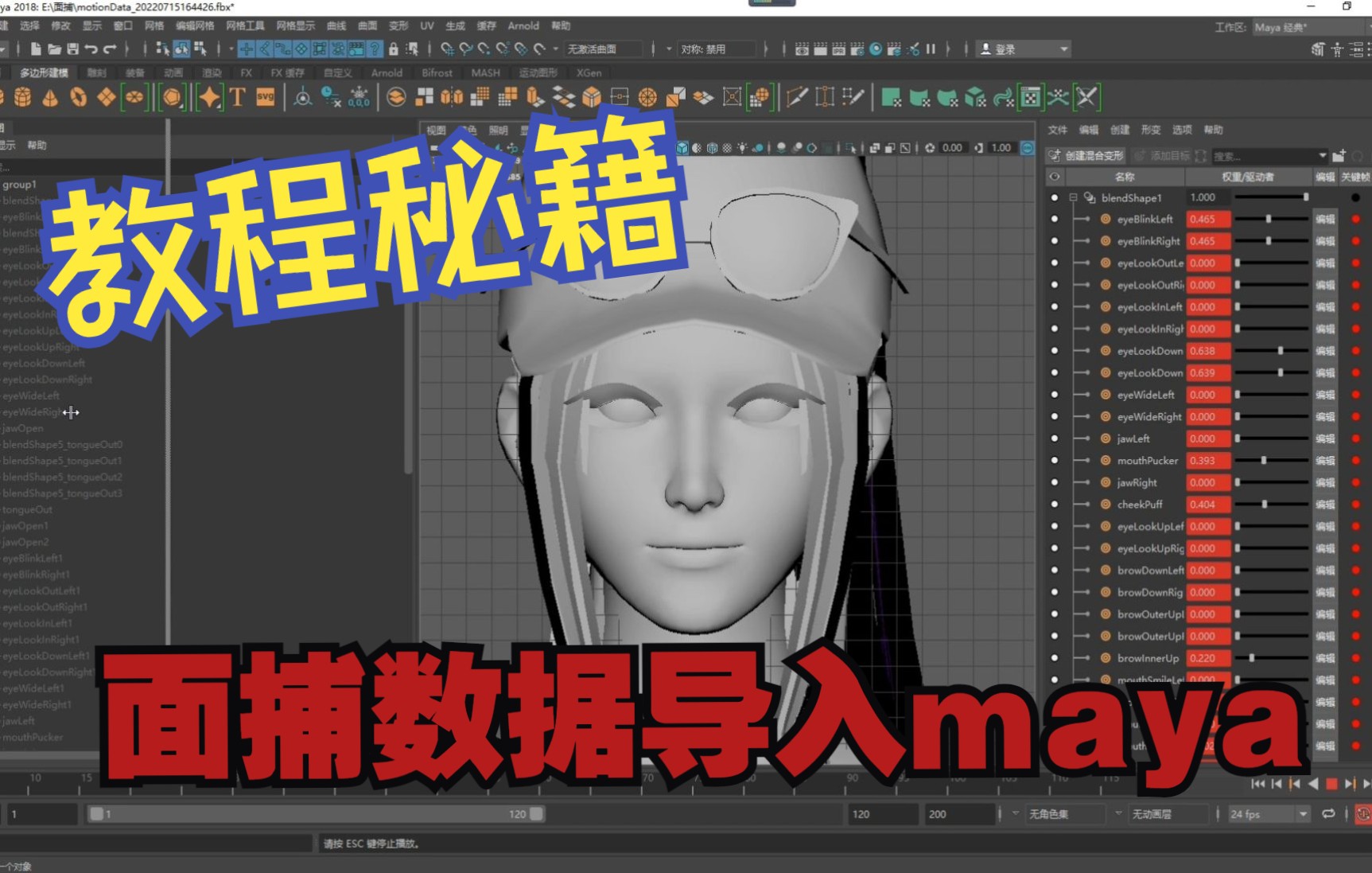 惯性动捕设备|掌握这三步,轻轻松松将面捕数据导入maya