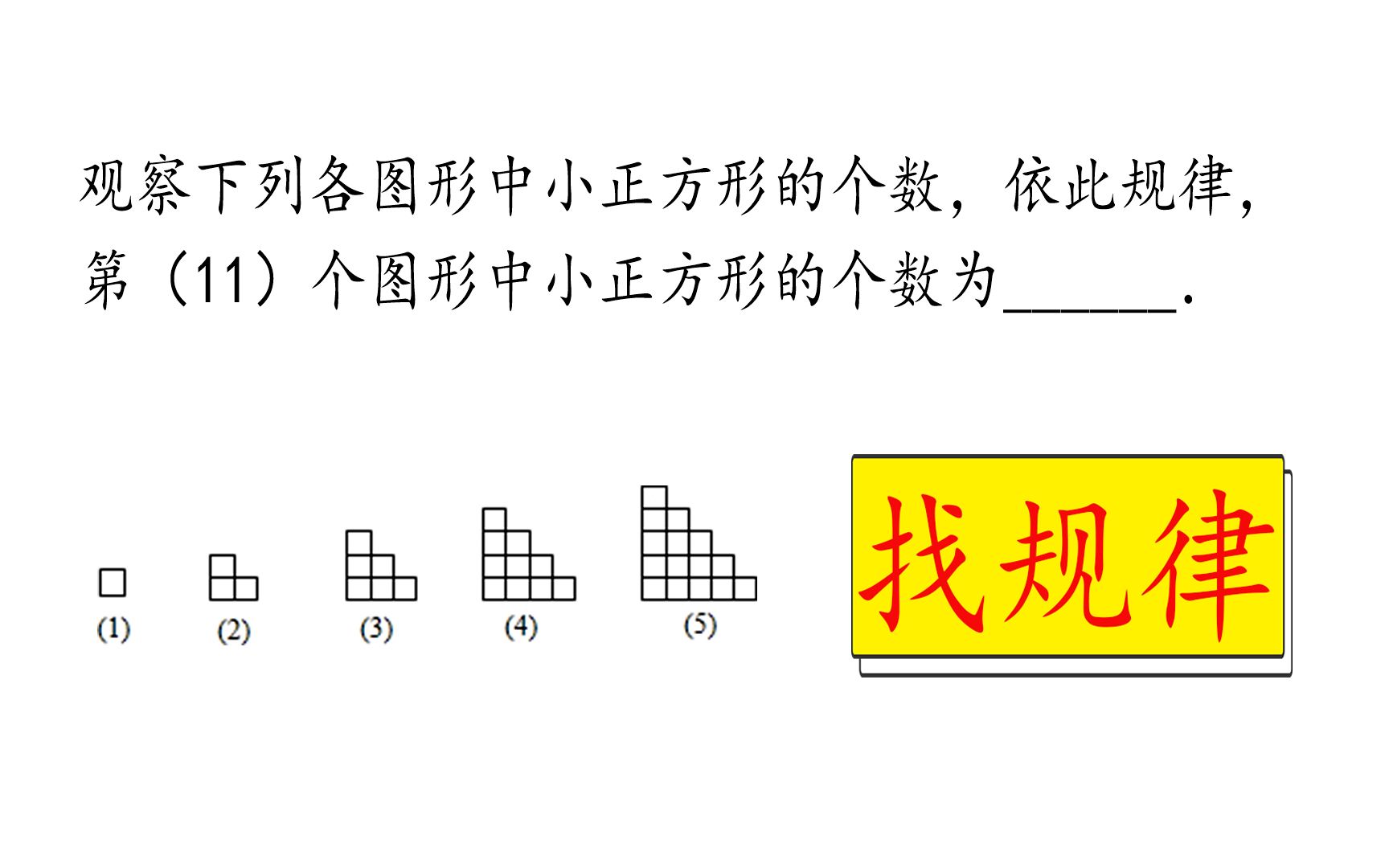 小学数学找规律,第11个图形中小正方形的个数是多少?
