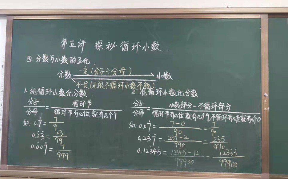 纯循环小数化分数