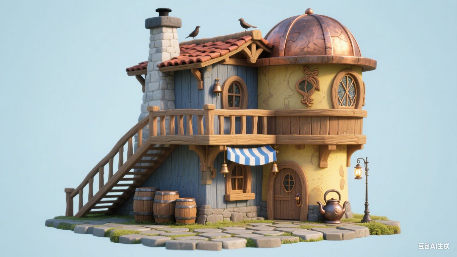 【3DMAX场景建模】卡通风格化房子模型搭建,适合新手学的场景案例