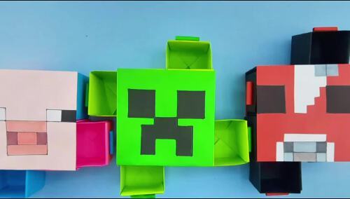 手工玩具怎么做又简单又漂亮,叫你折纸《我的世界》收纳盒