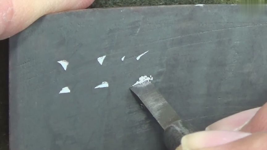 台湾书家陈国昭教你篆刻,边款的基本刀法示范——点