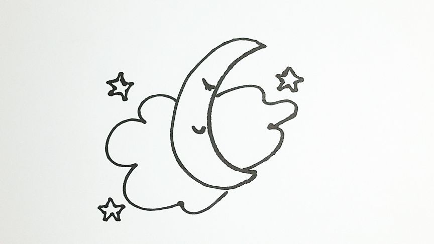 今天给大家分享一下怎么用字母C简单几笔画出一个月亮