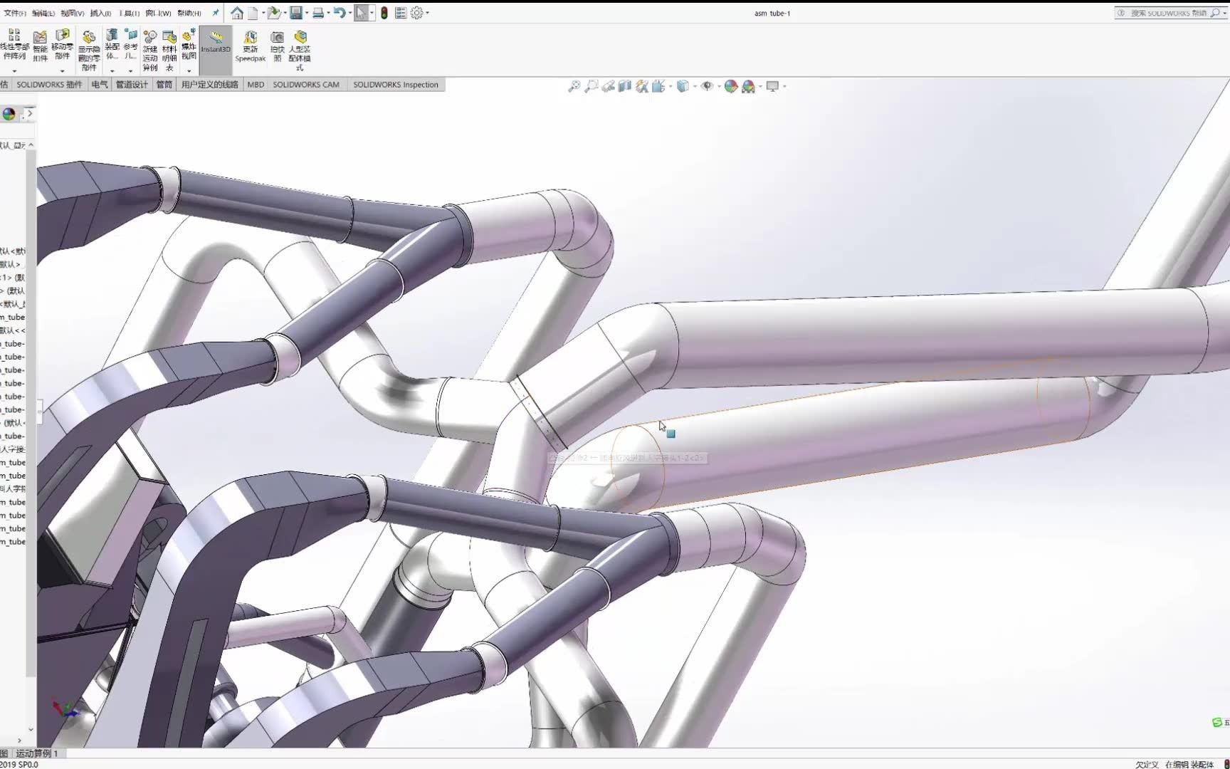 SOLIDWORKS教程:人字型(Y型)三通管道的两种建模方法