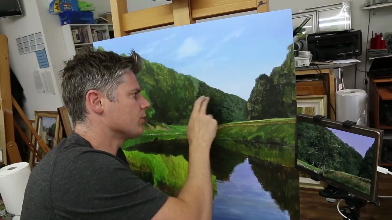 超写实油画-如何画树第1部分-油画教程 MichaelJamesSmith