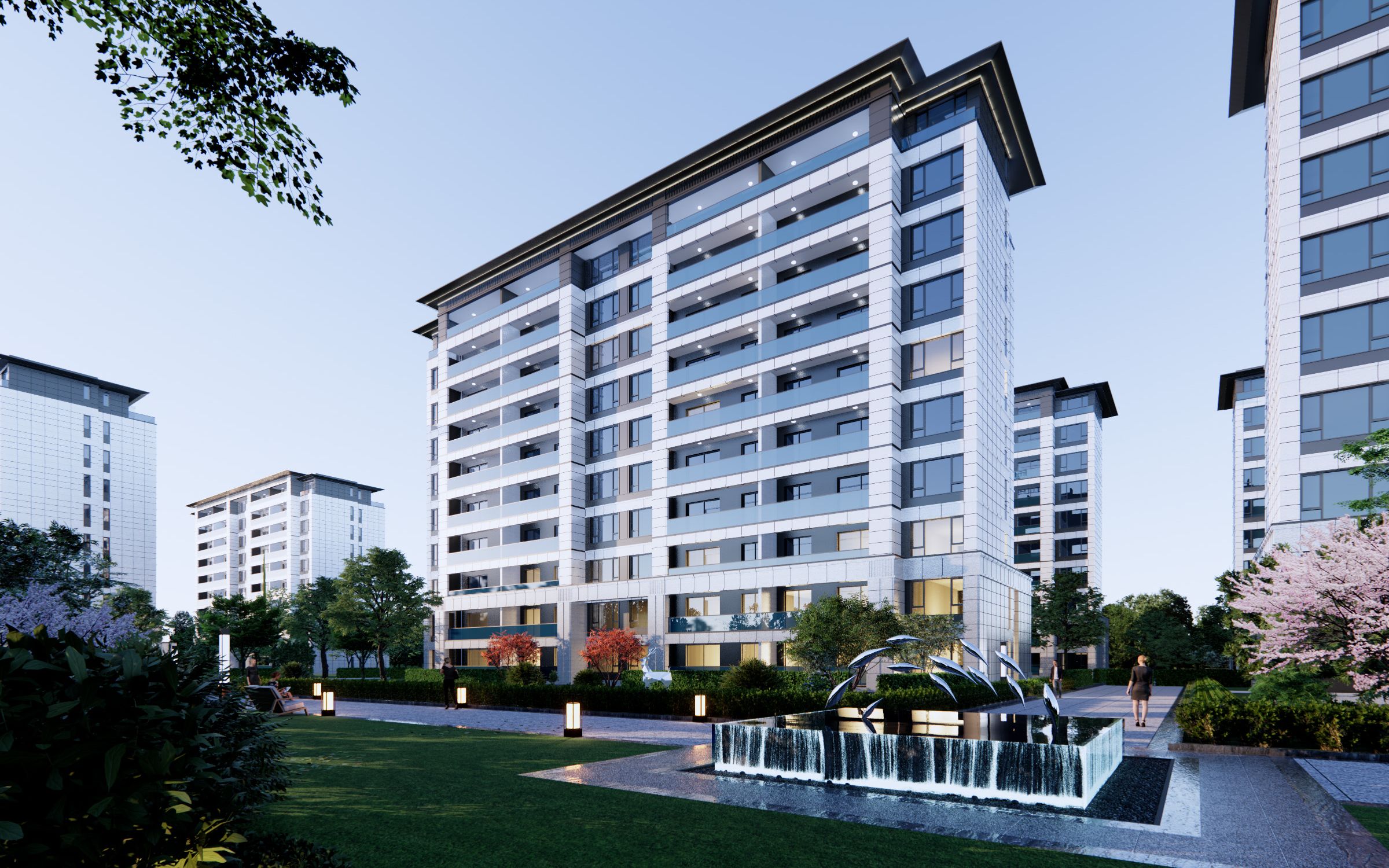 ...04期新中式小高层住宅效果图场景模型分享,效果直出,下载见简介