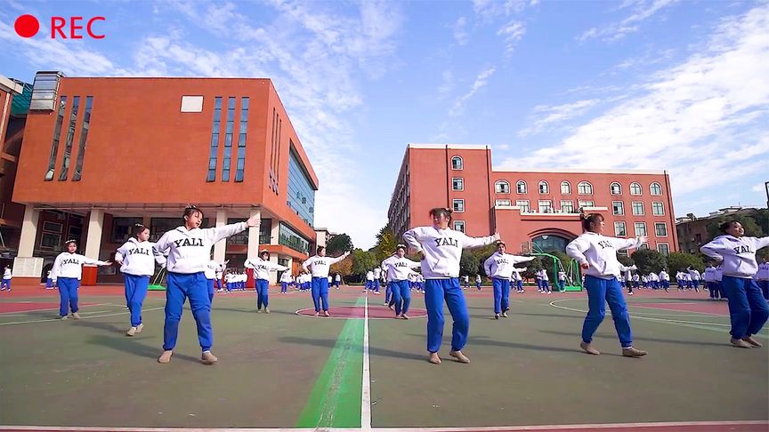 校园啦啦操,青春少女无限活力,大课间靓丽风景线