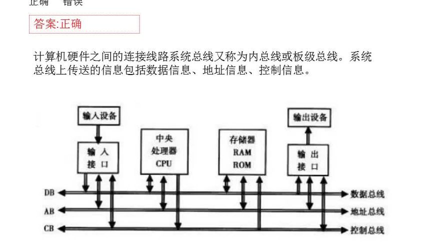 江苏省计算机等级考试一级B理论真题讲解 1821 硬件系统是总线