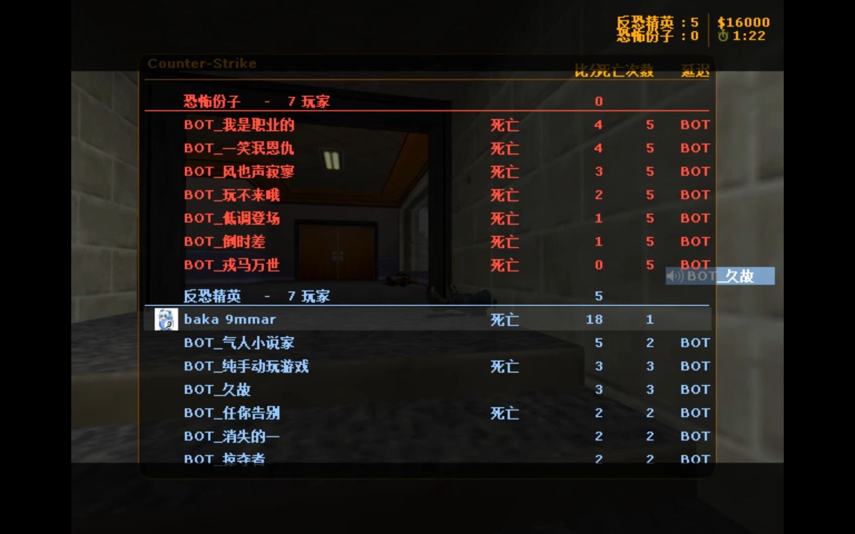 cs1.6 瞎jb搞的中文名字的bot( )