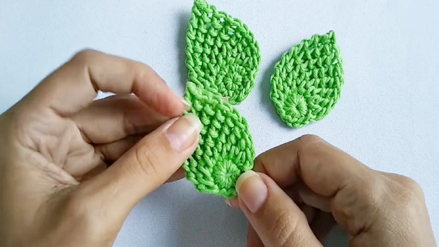 教你如何用钩针编织好看的叶子,DIY手工钩针针法教程