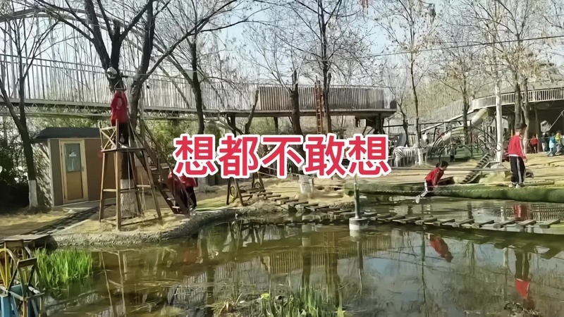 水上高空滑索 利津游戏课程化幼儿园户外自主游戏区域游戏
