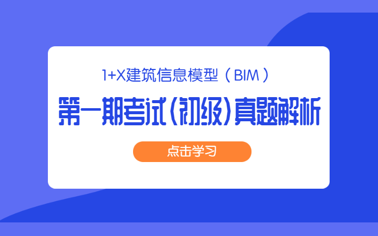 1+X建筑信息模型(BIM)技能考试初级第一期真题解析