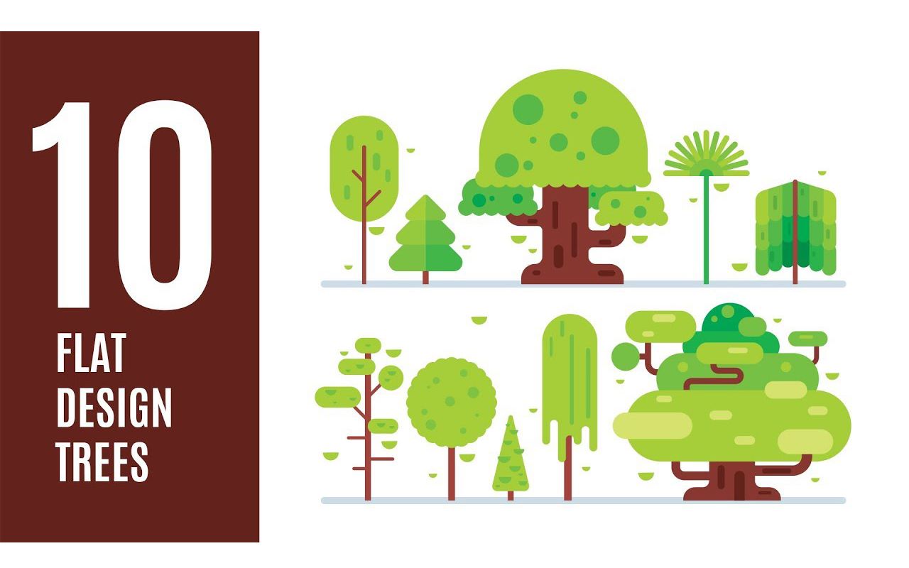 如何在AI中绘制10棵不同的树