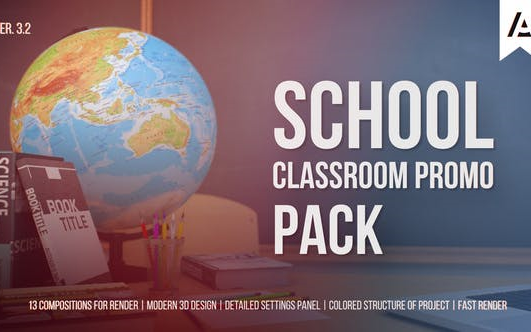 AE模板-科学教育频道粉笔字效果的学校大学演示素材包箭头对话框...