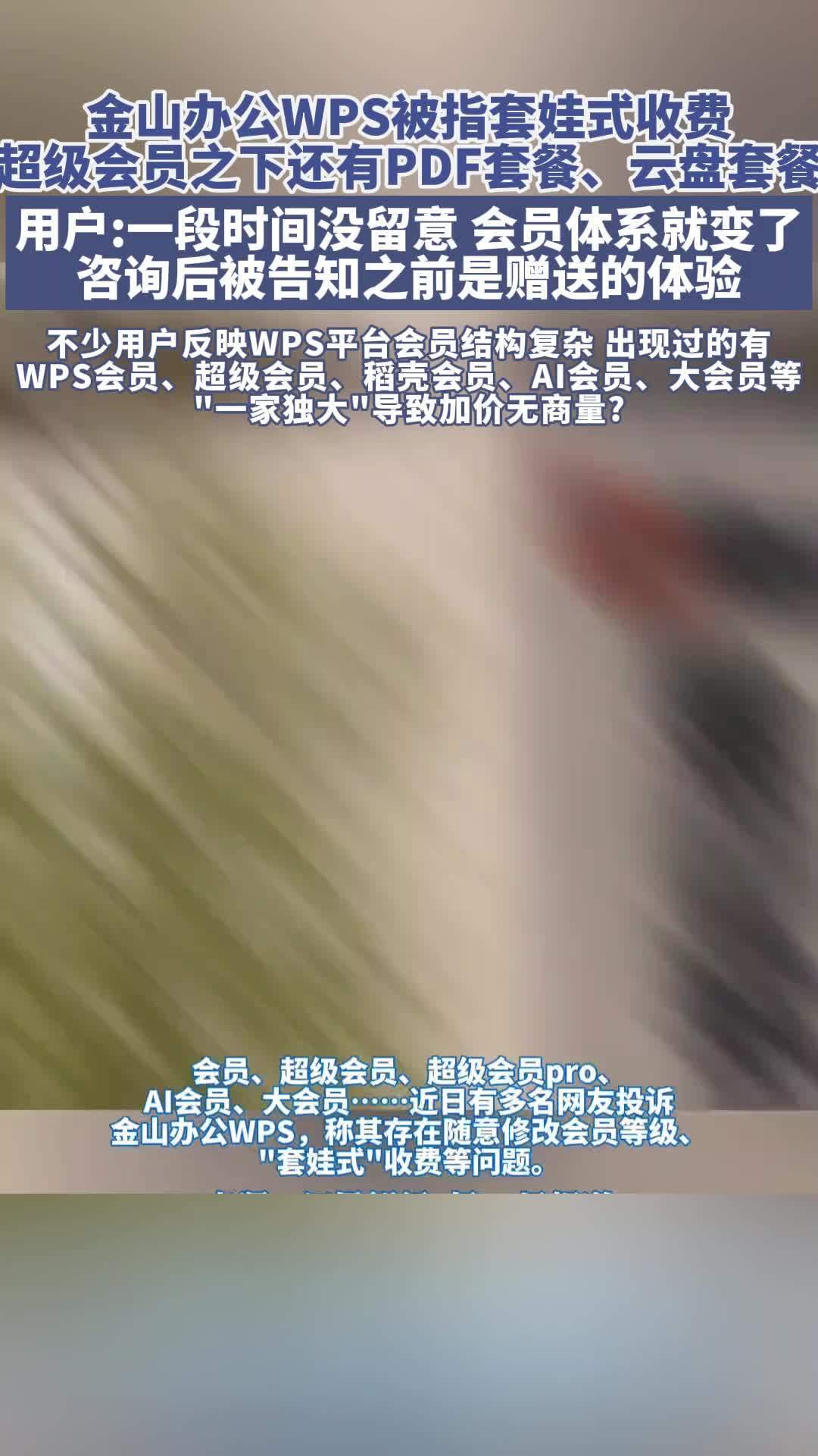 金山办公WPS指套娃式收费超级会员之下还有PDF套餐云盘套餐