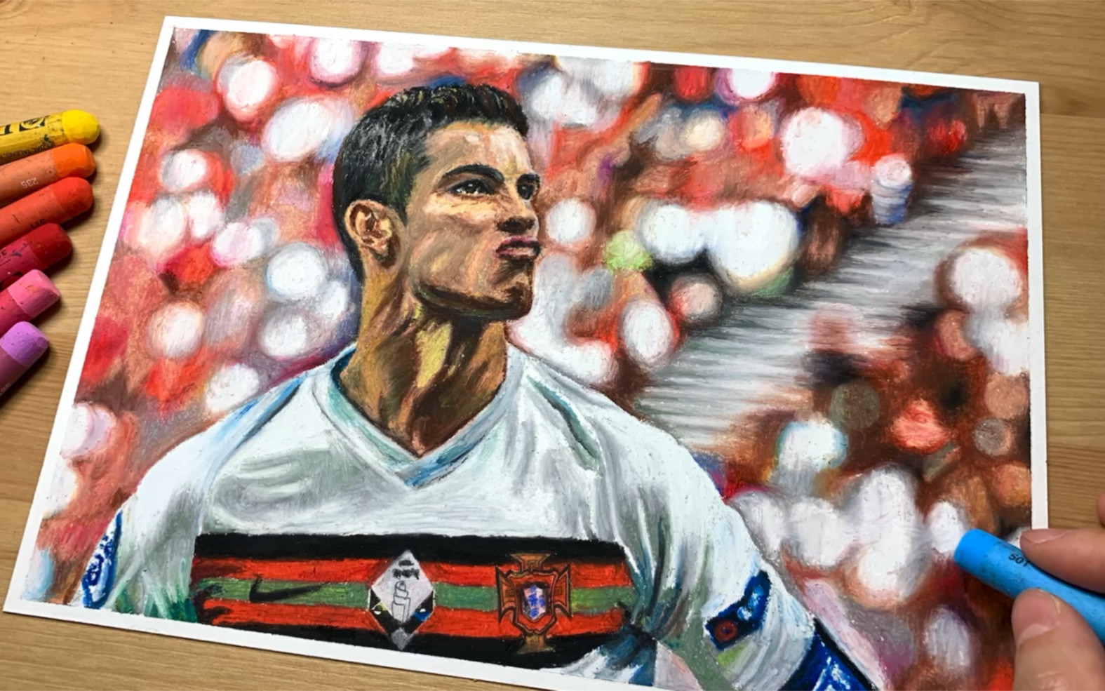C罗(Cristiano Ronaldo)-欧洲杯2021|彩色人物绘画教程|小鲸绘画