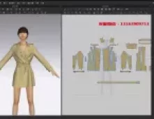 CLO3D试衣系统女风衣视频 服装纸样打版教程