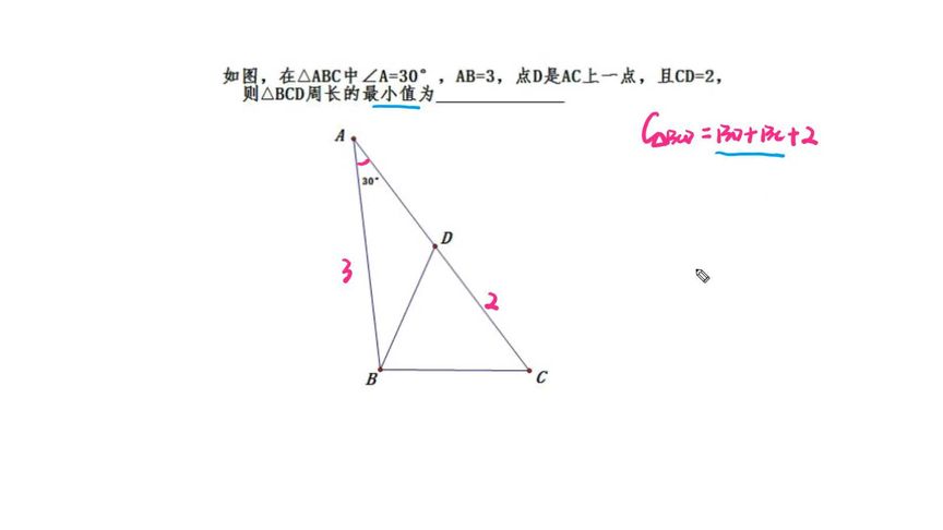 中考数学考点:动点最值,如何求三角形周长的最小值?