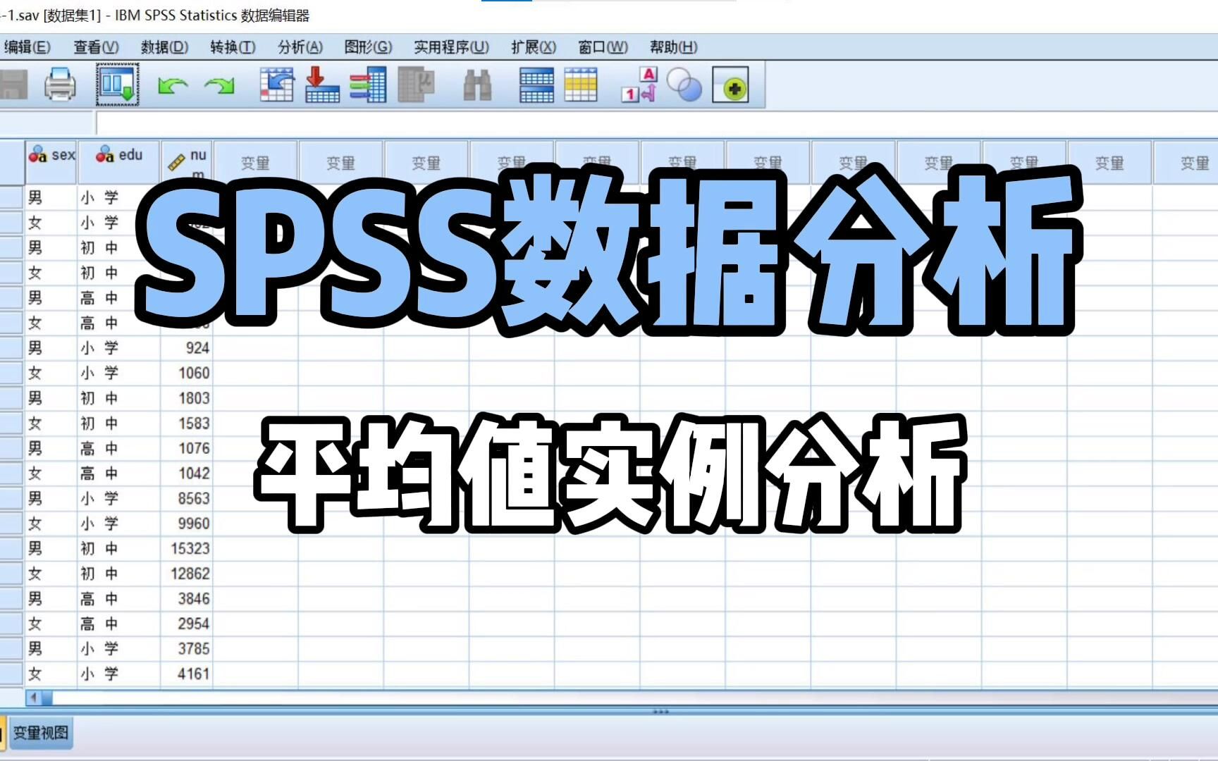 SPSS数据分析:平均值实例分析