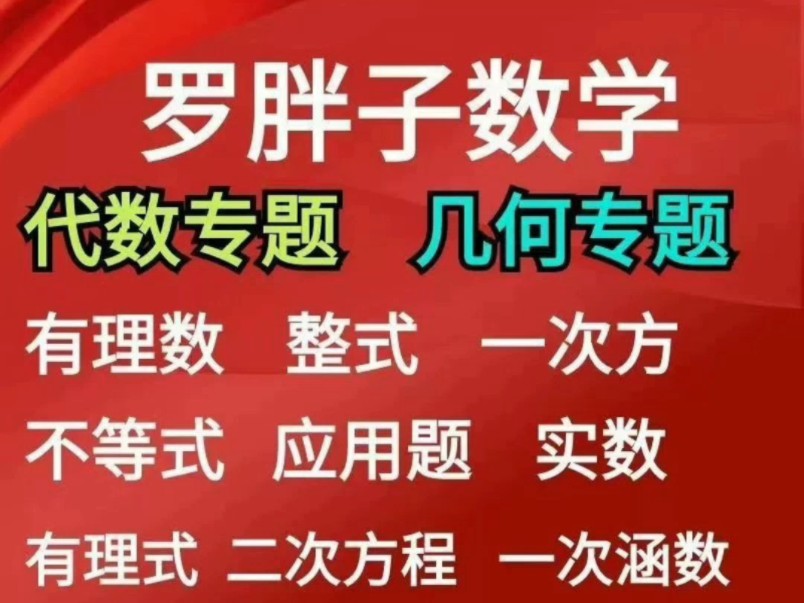初中数学罗胖子代数几何函数