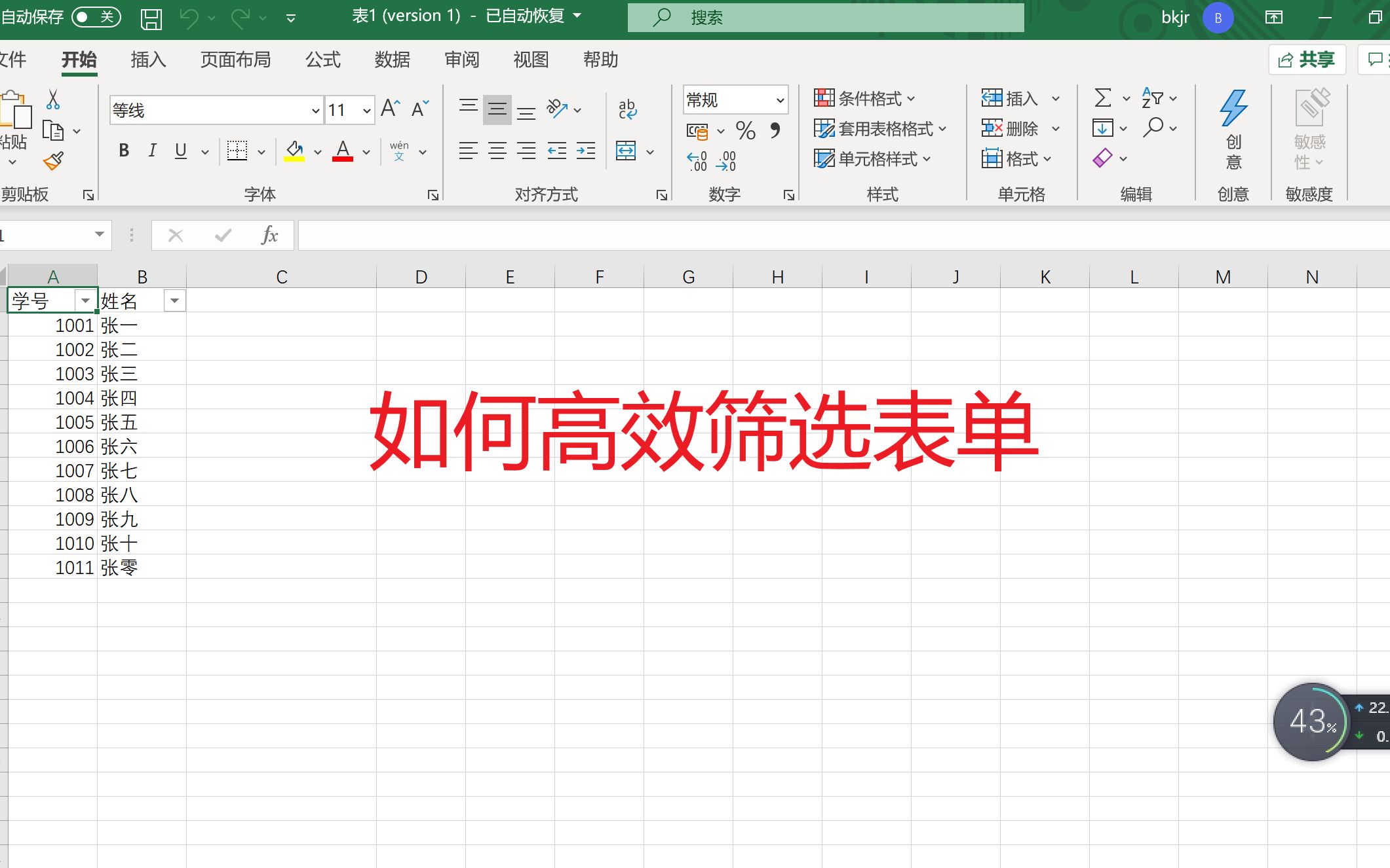 Excel技能分享:如何高效筛选表单