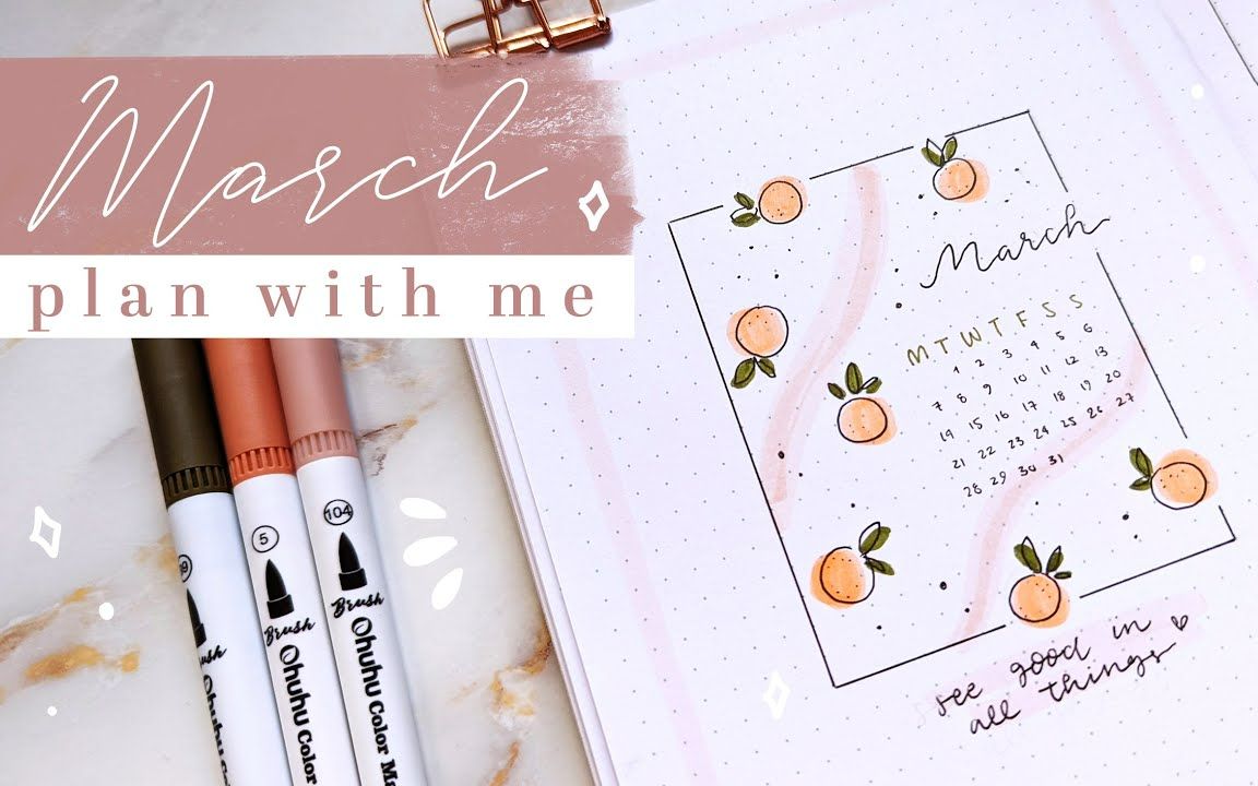 ...大橘大利习惯追踪目标设定BUJO手账设置-March 2022 Plan With Me