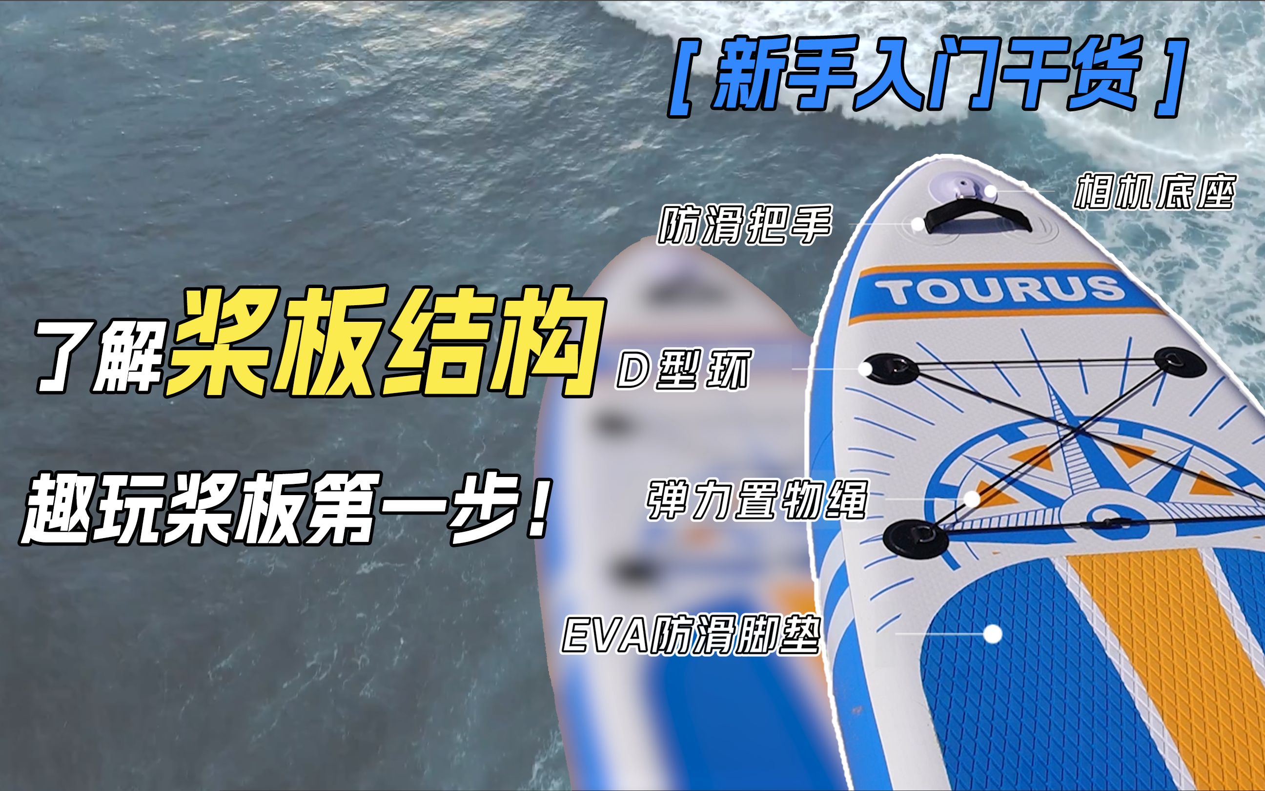 桨板sup新手入门级教程!1分钟了解桨板结构,干货通俗易懂!新手朋友...