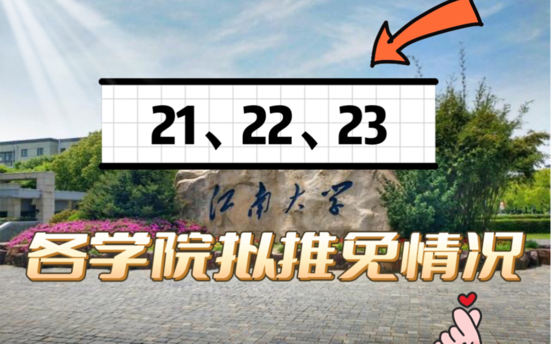 江南大学近3年保研名额,拟推免数据汇总(21、22、23年)