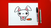 幼儿趣味小动物画画, 手把手学画Q萌的小兔子的简笔画