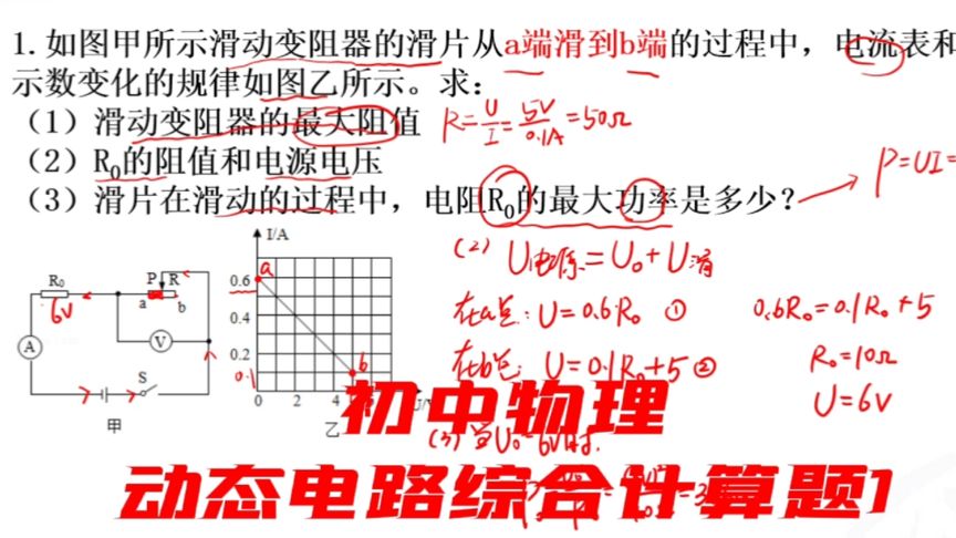 初中物理动态电路综合计算题1