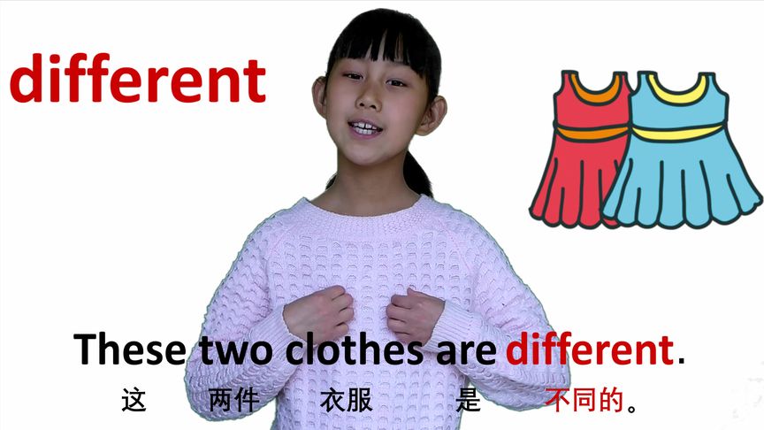 形容词与动词 different 不同的 牛津初高中小学少儿童英语单词4K