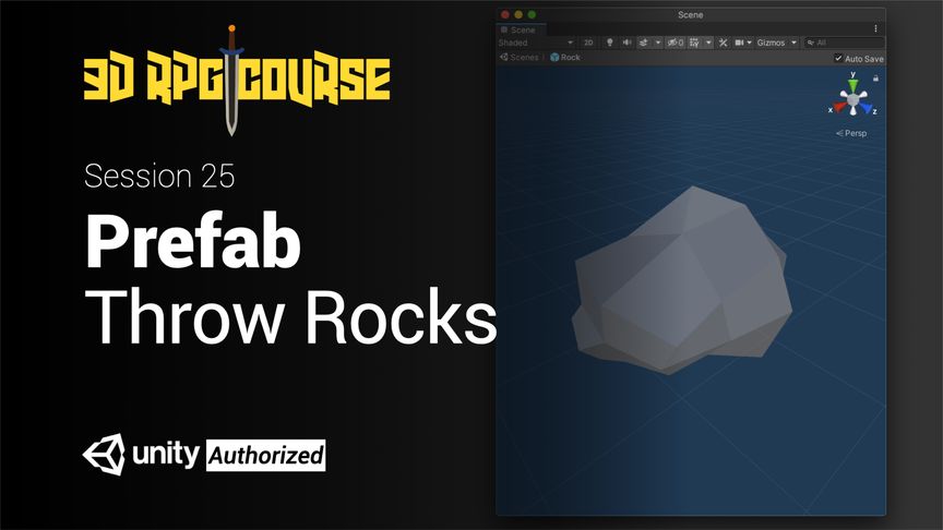 Unity3D游戏开发教程|Core核心功能25:设置可以扔出的石头