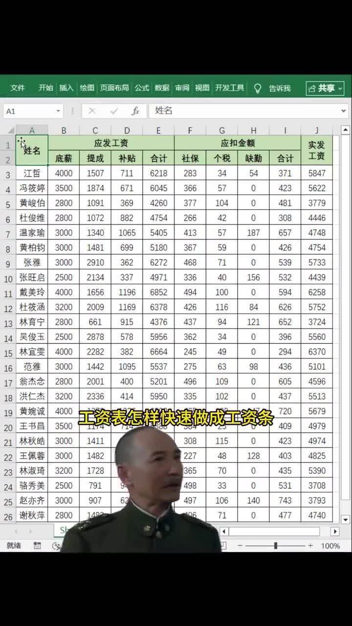 工资表转工资条,办公技巧让你手到擒来!