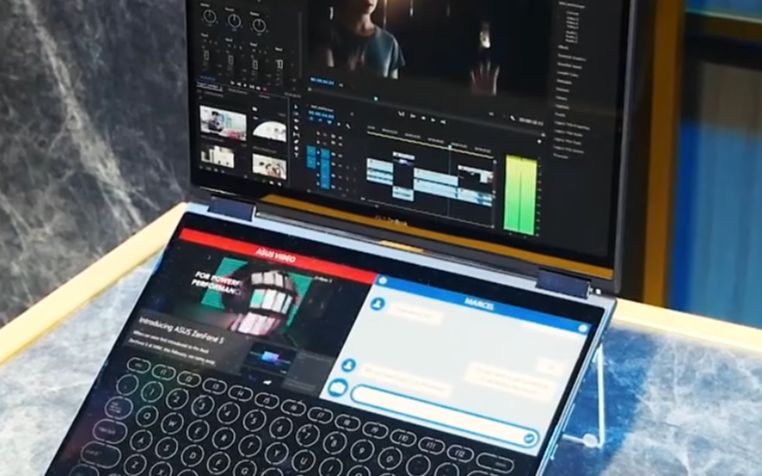 华硕发布双屏笔记本概念机,键盘也是屏幕!
