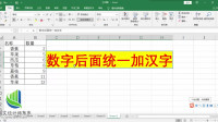 Excel数字统一添加汉字,日常办公常用技巧,简单易学!