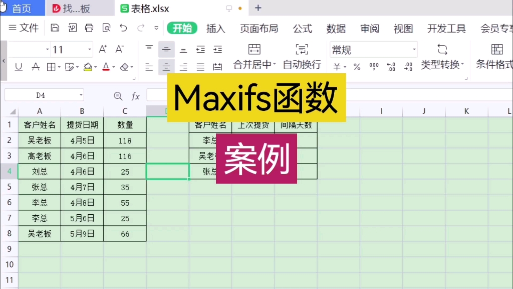 Maxifs函数案例 Excel表格 WPS表格