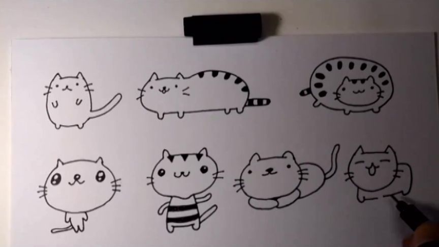 很简单的12种简笔画猫,先收藏再慢慢画