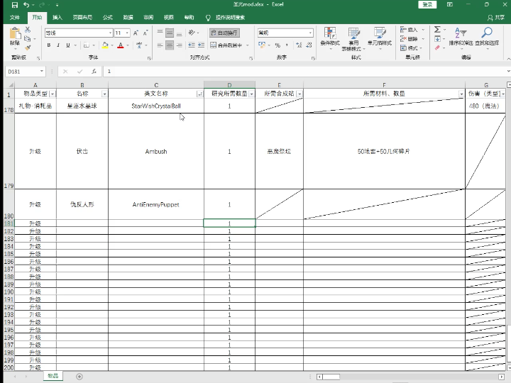 [测试]圣光mod迁移1.4tml--wiki更改与迁移至Excel