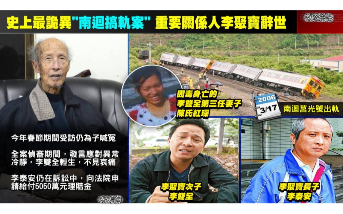 【台湾启示录】火车出轨妻子亡 李泰安入狱是冤案还是阴谋?