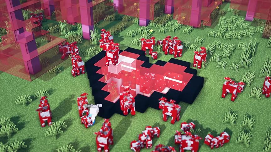 我的世界:制作简单建筑教程-建立心形建筑房屋