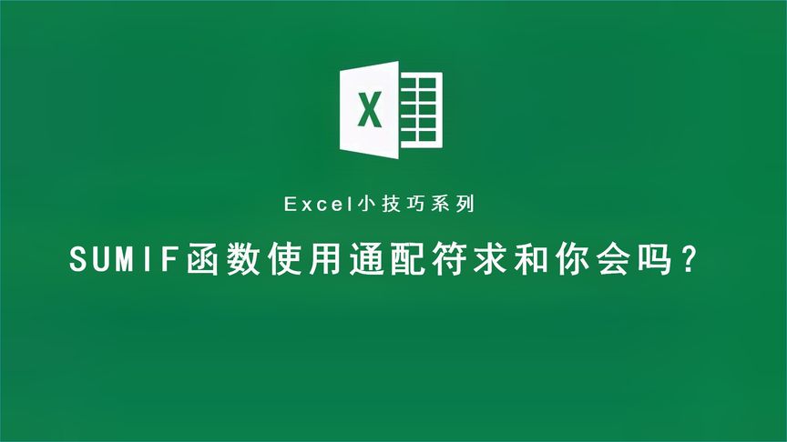 SUMif函数使用通配符求和你会吗?