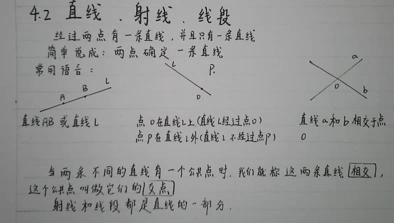 七上数75页直线线段射线