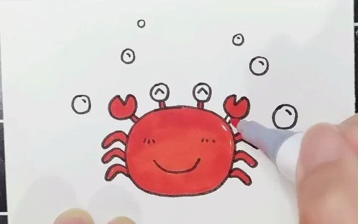 【简笔画】这样画螃蟹秒会