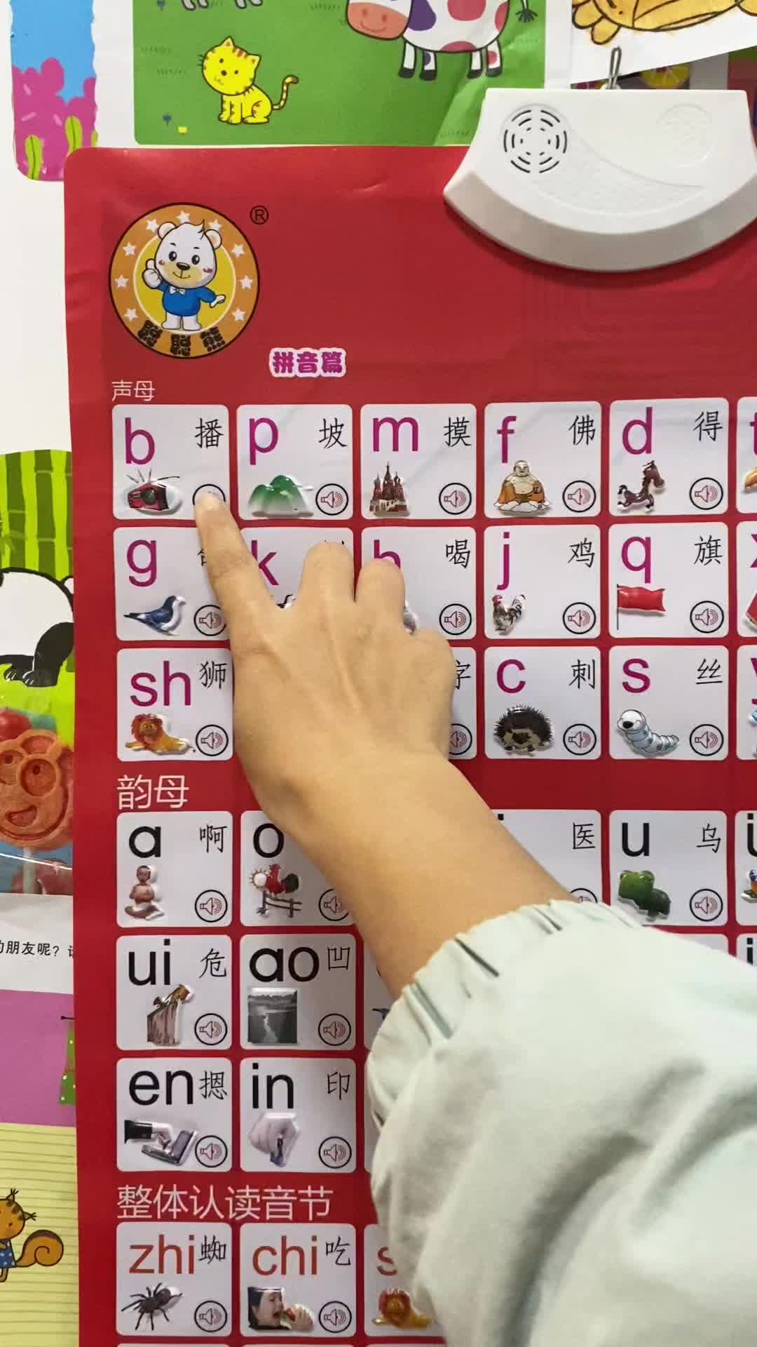 ...表墙贴拼读训练有声挂图学声母韵母点读发声书一年级#拼音 #汉字 #...