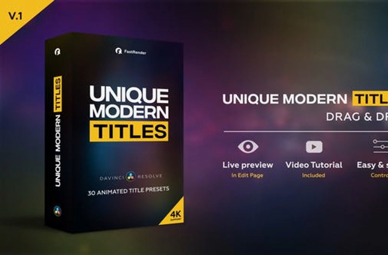 达芬奇模板/预设:30个极简优雅动态现代时髦文字标题排版素材包(9185)