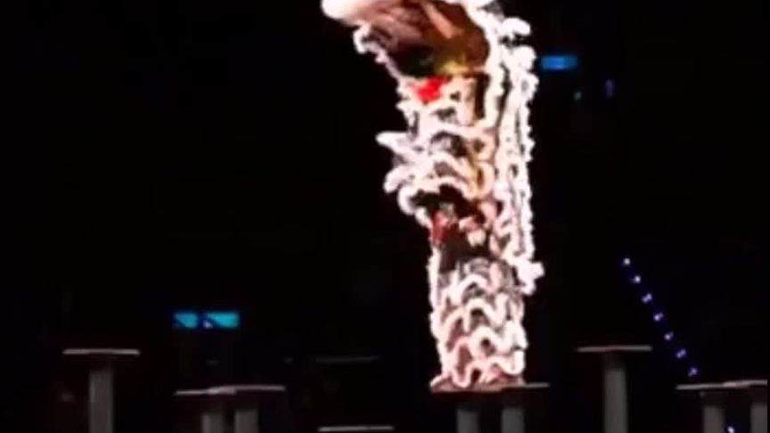 #舞狮 #国粹 #台上一分钟台下十年功 #舞狮表演 #高难度动作