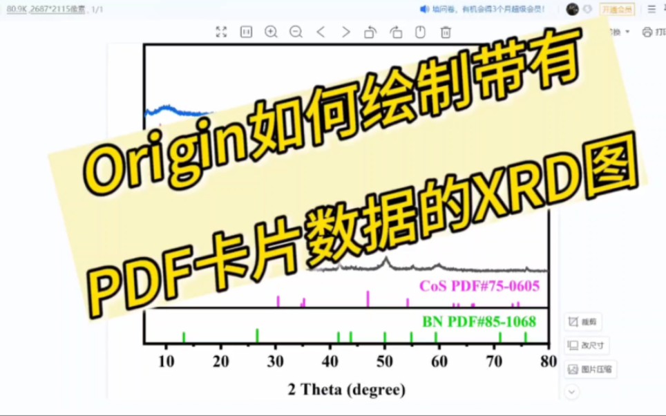 如何用Origin绘制带PDF卡片的XRD图